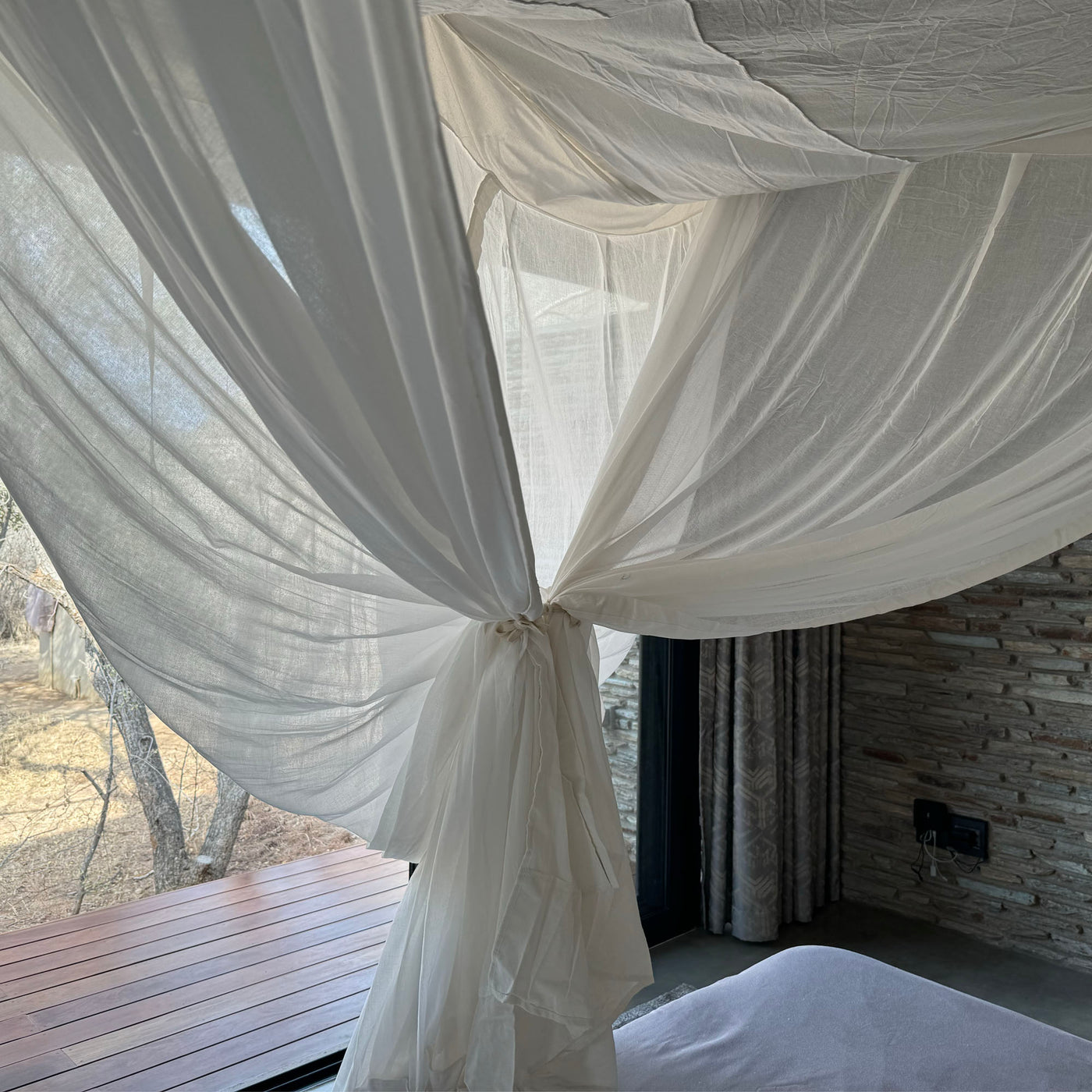 87x95 Inch 100% Organic Cotton Bed Canopy for Queen & King Size Bed ...