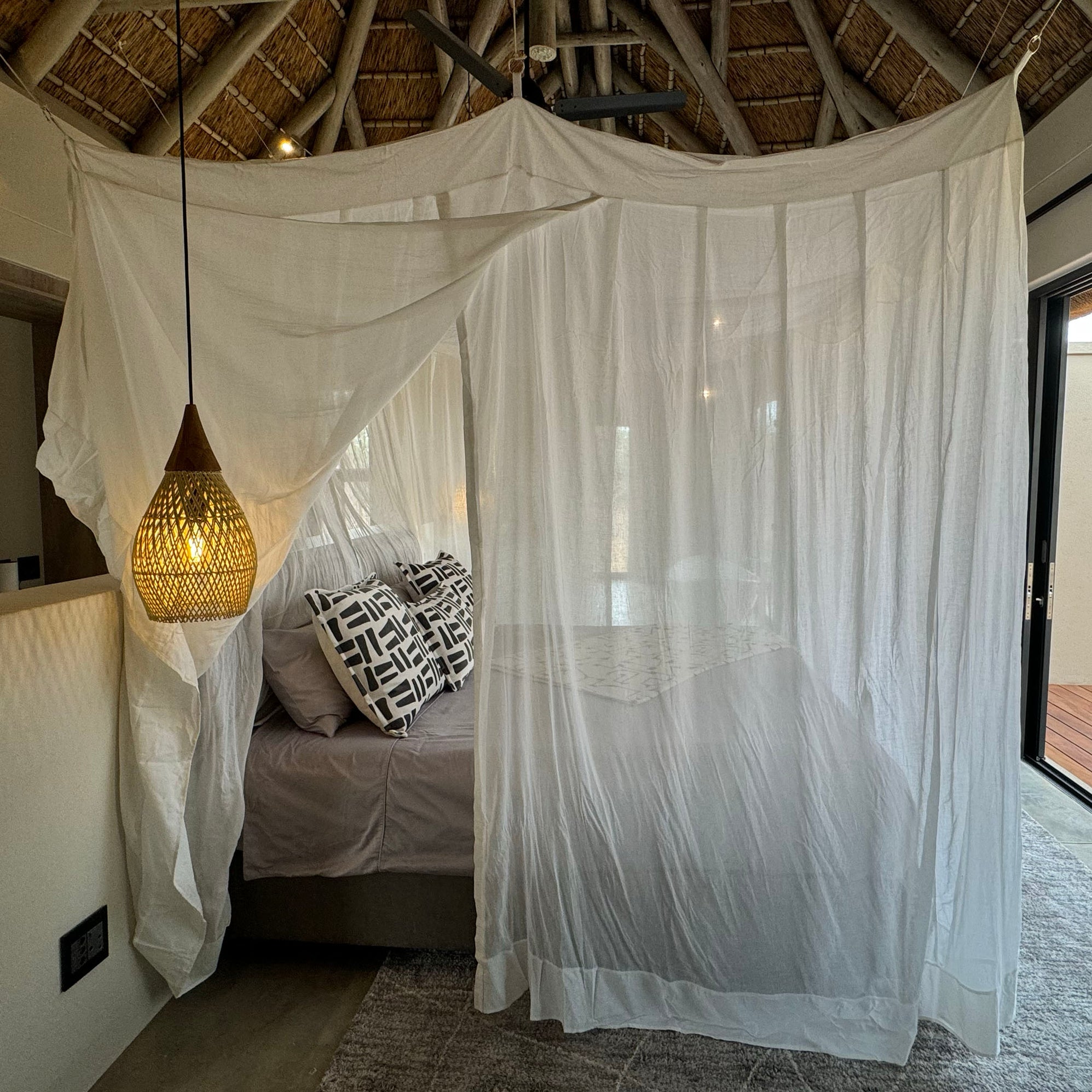 87x95 Inch 100% Organic Cotton Bed Canopy for Queen & King Size Bed ...