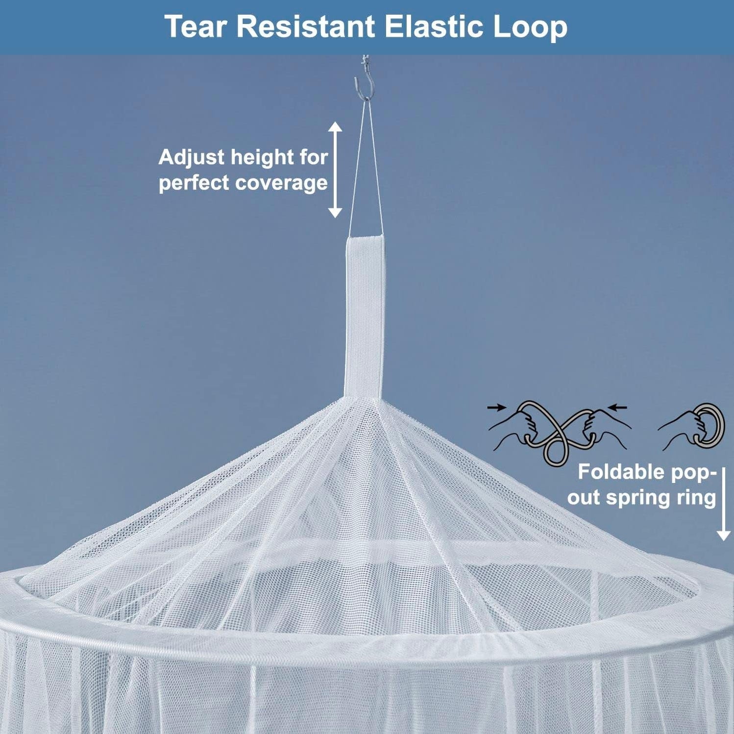 XL Mosquito Net for Beds Canopy Bed Curtains, Traveling Net ...