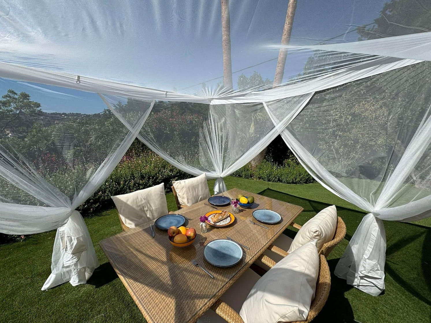 10x10FT White Outdoor Patio Mosquito Net | Extra Strong & Easy Setup ...